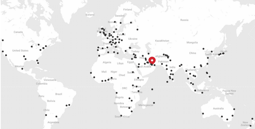 EK Route Map - First Class Flyer