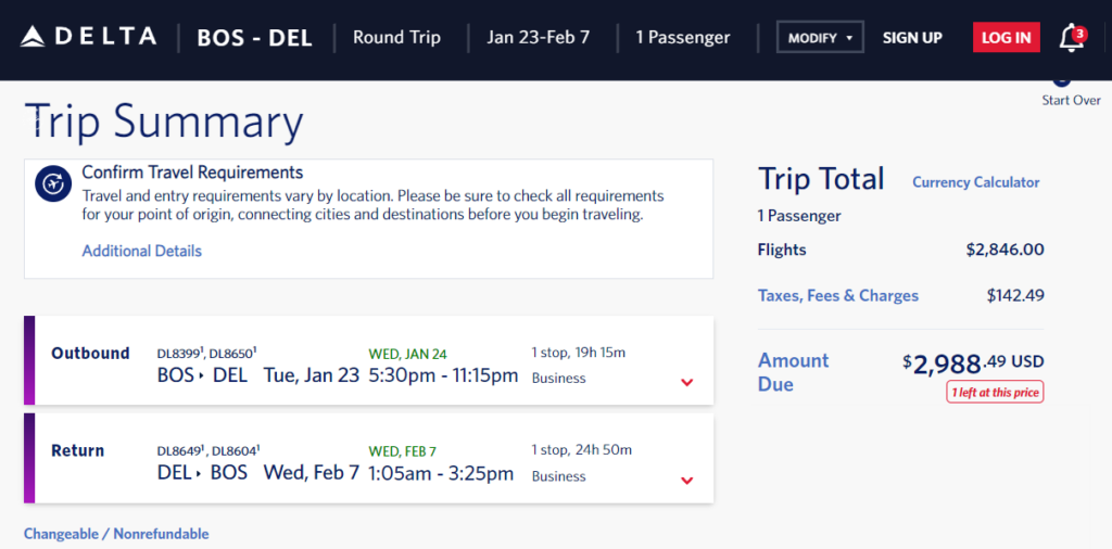 New Delhi Biz Class from $2,988 to $3,807 R/T - First Class Flyer