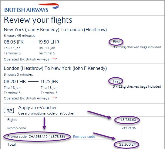 BA FARE 3717 3360 - First Class Flyer