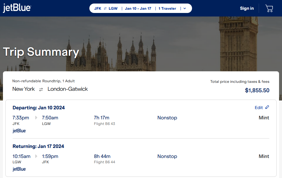 Money > Europe > All Year > Biz Class with JetBlue > from New York and ...