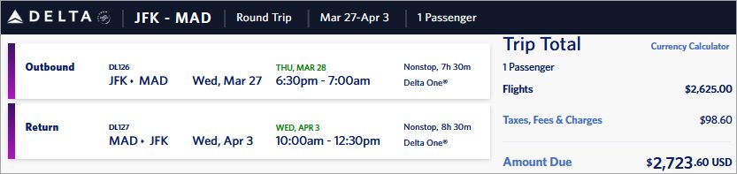 A_BC DL JFK MAD 2723 - First Class Flyer